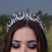 Fantasy Tiara MONA - Silver Moons and Stars, Royal Blue Rhinestones ...