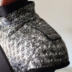 Bolero - Starry Silver Pleather, Black Cotton Lining - Rocker, Goth ...