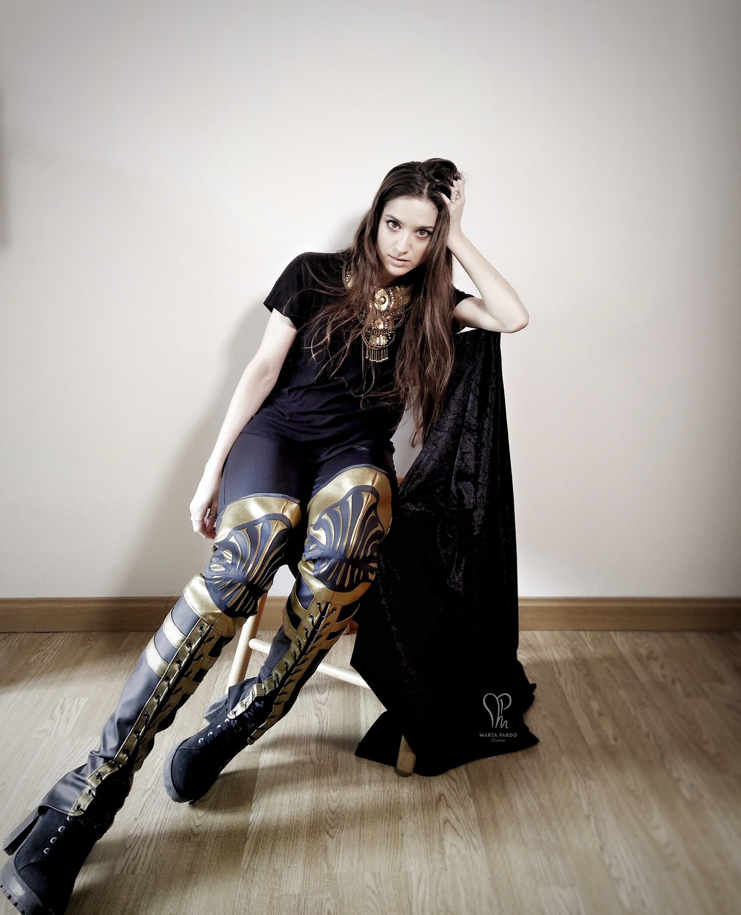 Spats Black Gold Pleather Thigh High Spats Ancient Egypt | Etsy