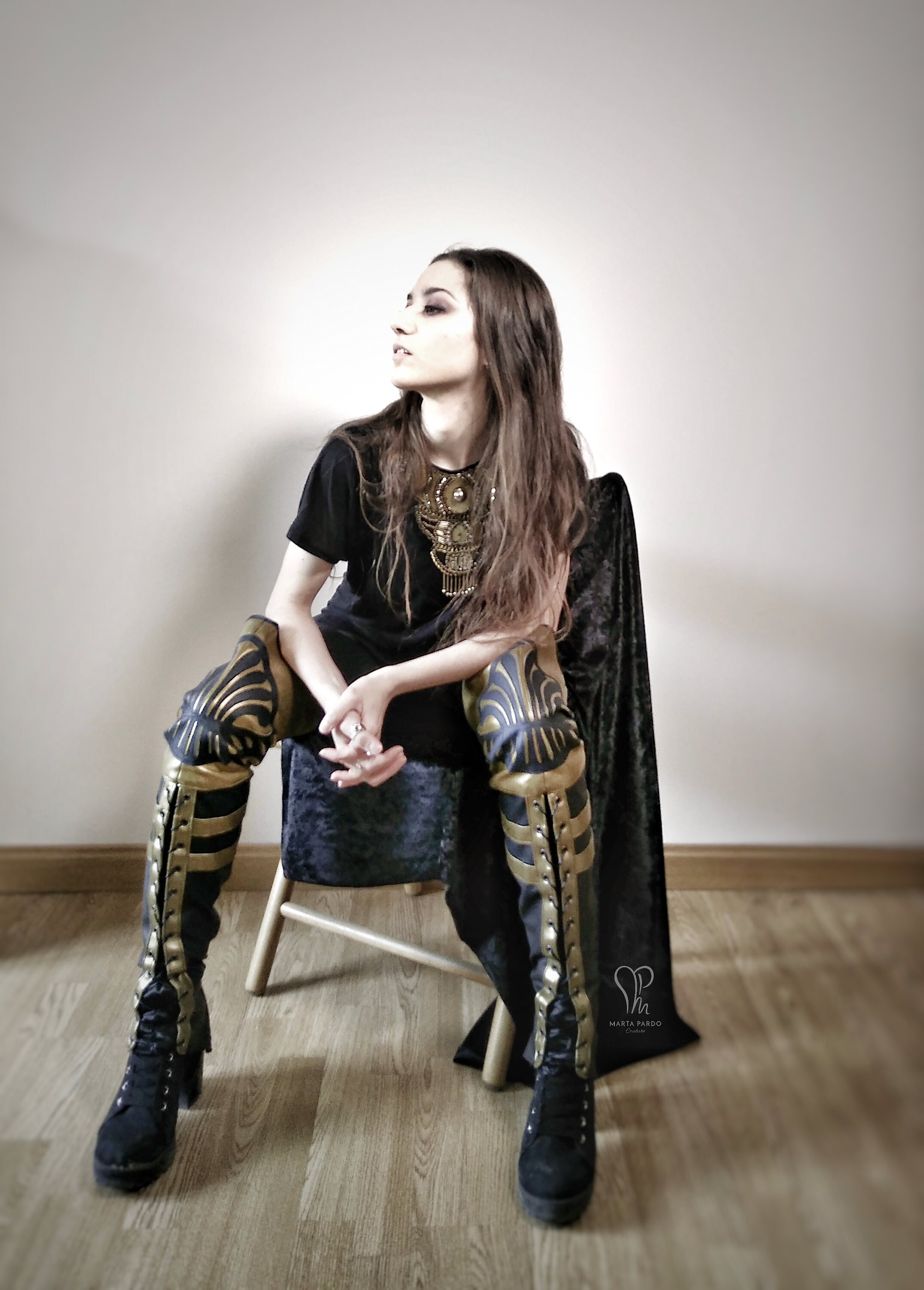 Spats Black Gold Pleather Thigh High Spats Ancient Egypt | Etsy