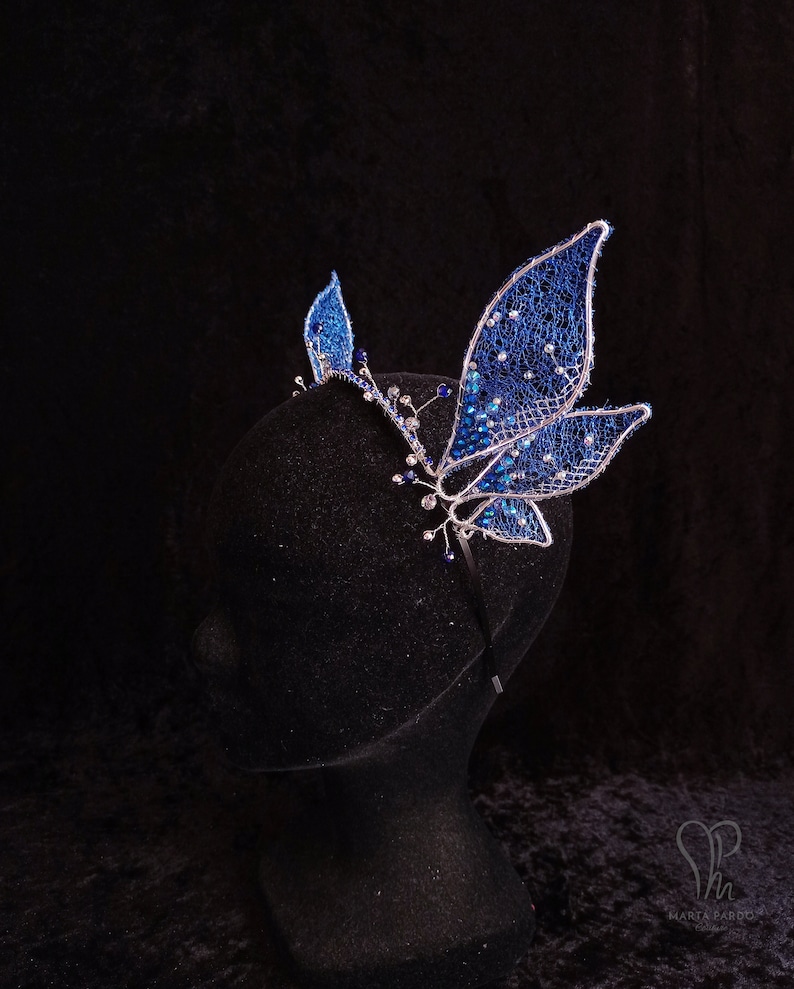 Fairy Wings EVA Tiara silver Wire Blue Glitter Net - Etsy