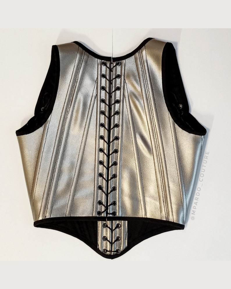 Corset Stays ELOISE Customizable Silver Pleather Medieval | Etsy