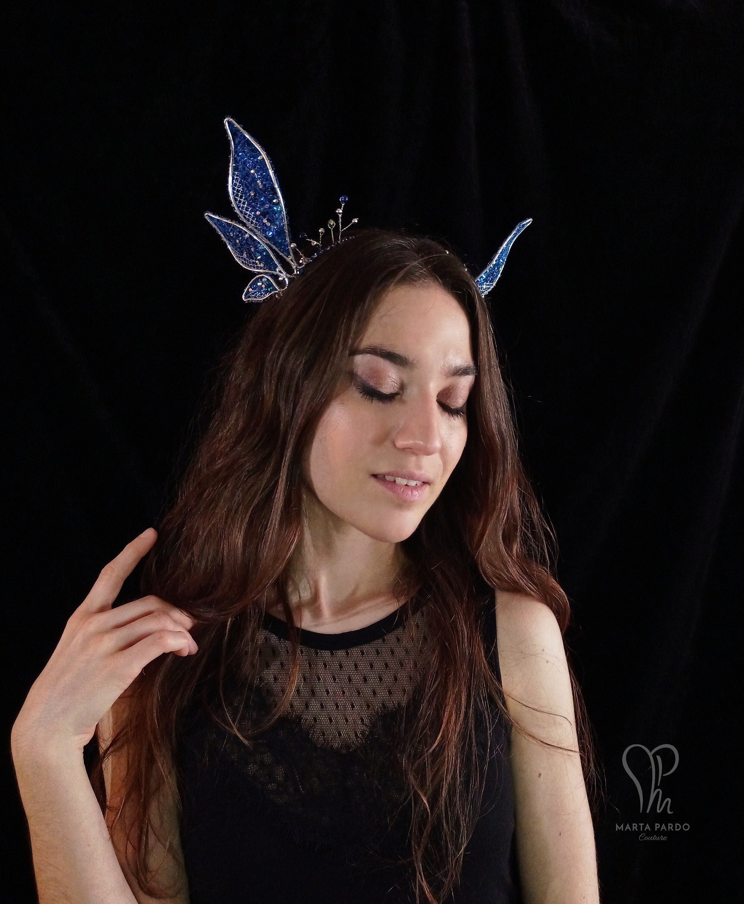 Fairy Wings EVA Tiara silver Wire, Blue Glitter Net, Iridescent ...