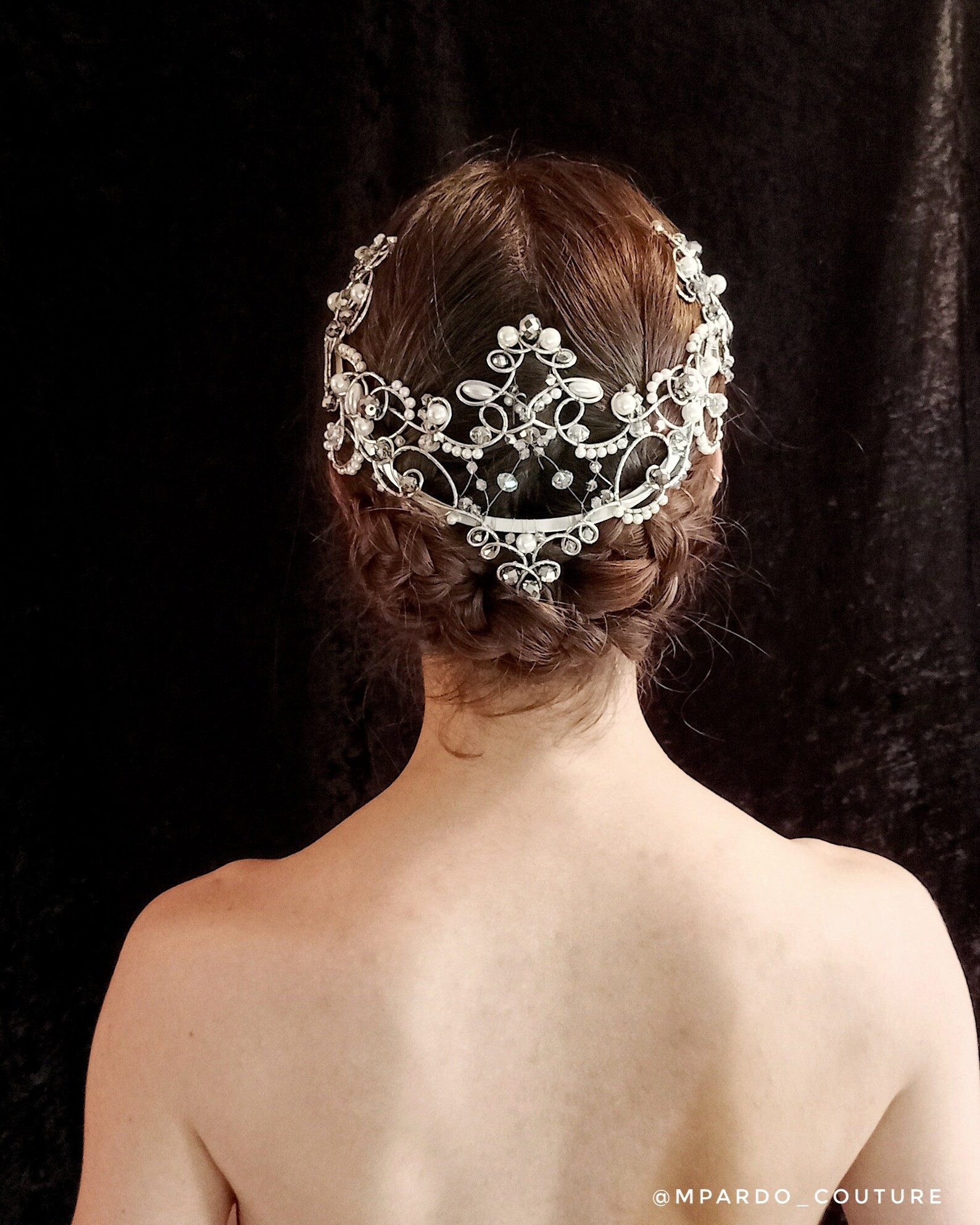 Bridal Headpiece Ooak Silver Wires Faceted Crystals Faux - Etsy