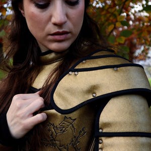 Shoulder Piece JOAN With Bracers - Silver Faux Leather Armor - Knight ...
