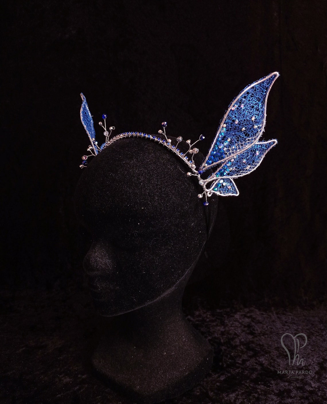Fairy Wings EVA Tiara silver Wire Blue Glitter Net - Etsy