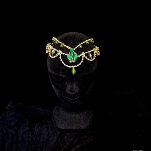 Ballet Headpiece LIDIA Customizable - Gold/silver Wire, Crystal Chain ...