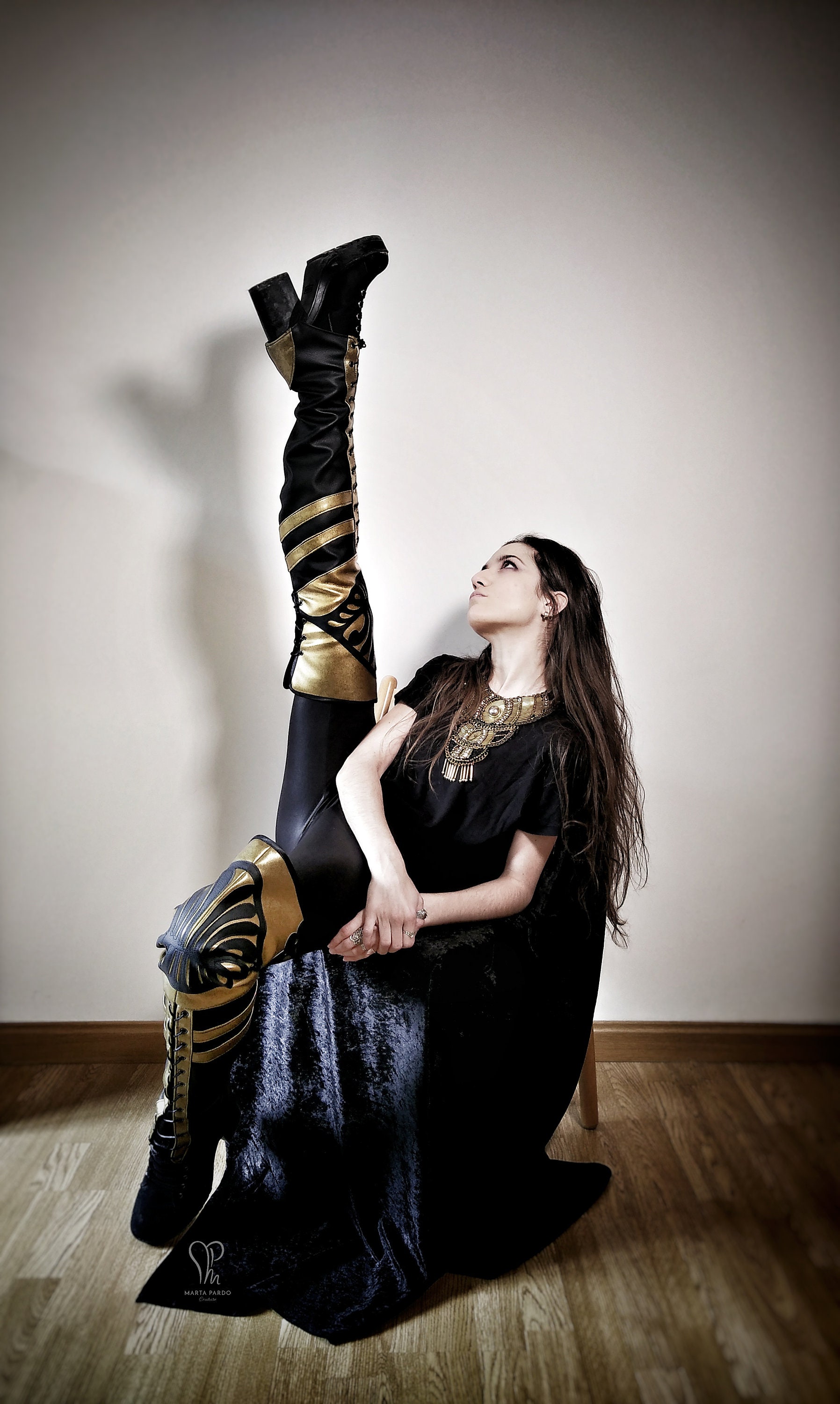 Spats Black Gold Pleather Thigh High Spats Ancient Egypt | Etsy