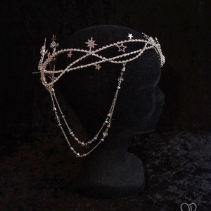 Elven Circlet ASTRAEA Customizable - Silver Wire & Stars Fantasy Tiara ...
