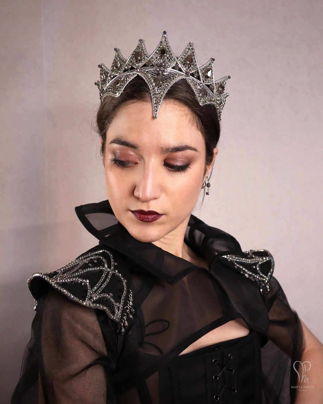 Crown SIXTA - Silver Wires, Platinum Rhinestones, Crystal Chain ...