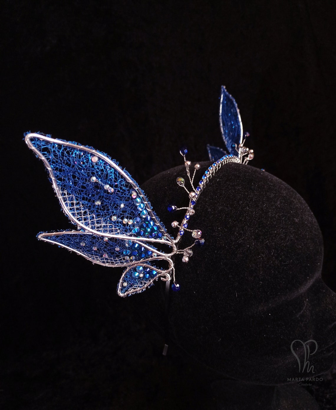 Fairy Wings EVA Tiara silver Wire Blue Glitter Net - Etsy