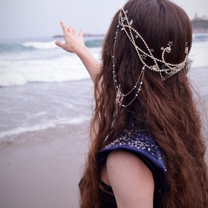 Elven Circlet ASTRAEA Customizable - Silver Wire & Stars Fantasy Tiara ...