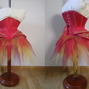 Sample Corset Costume FIRE FAIRY - Red & Gold, Including Bodysuit With ...