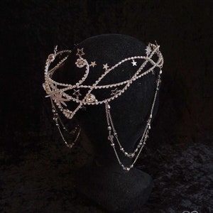 Elven Circlet ASTRAEA Customizable - Silver Wire & Stars Fantasy Tiara ...