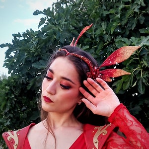 Sample Corset Costume FIRE FAIRY Red Corset Costume, Bodysuit With ...