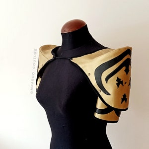 Shoulder Piece HIPOLITA With Bracers - Gold Faux Leather Shoulder Armor ...