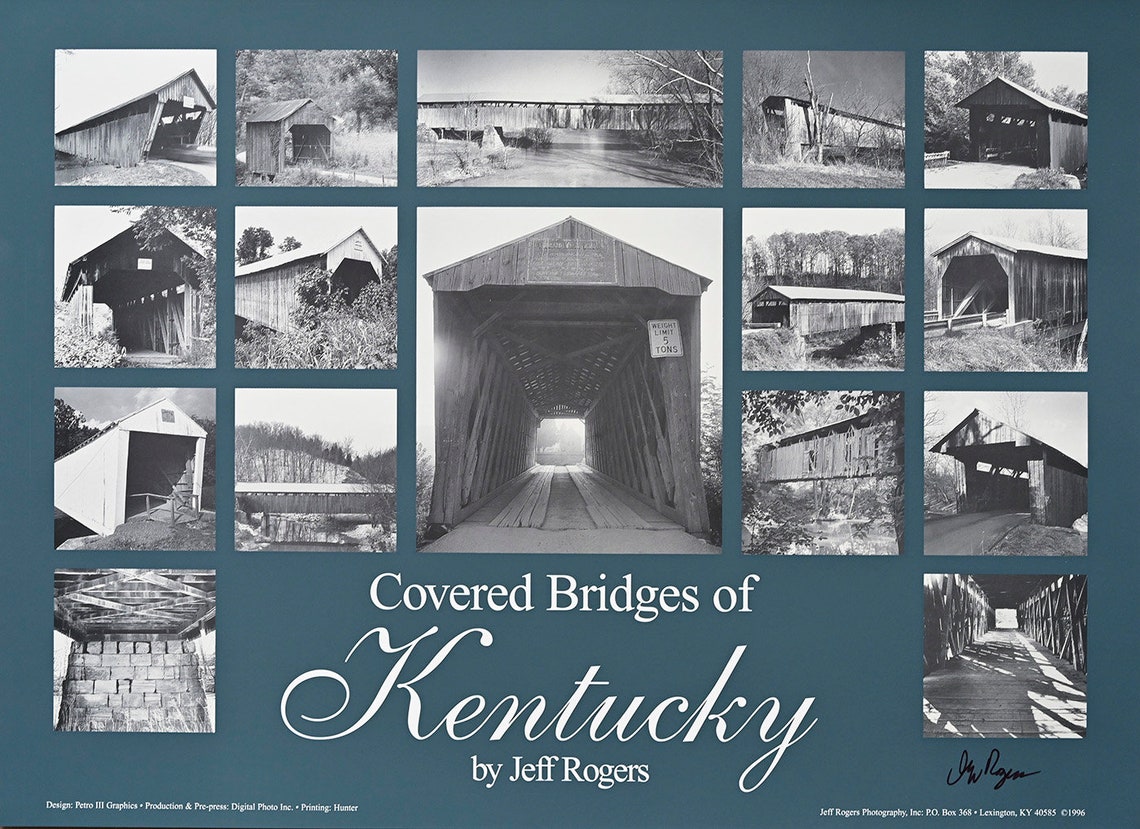 Kentucky's Covered Bridges Print lithograph - Etsy