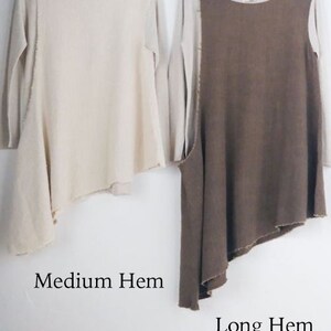 Double Layered Set:hemp, Cotton Asymmetrical Tunic With Hemp/cotton ...