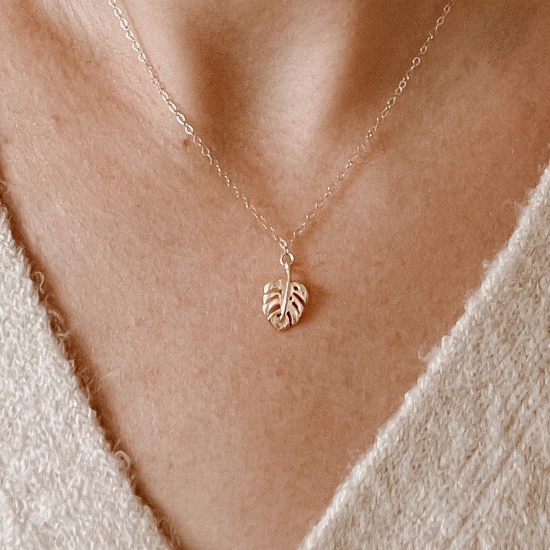 Monstera Necklace - Etsy