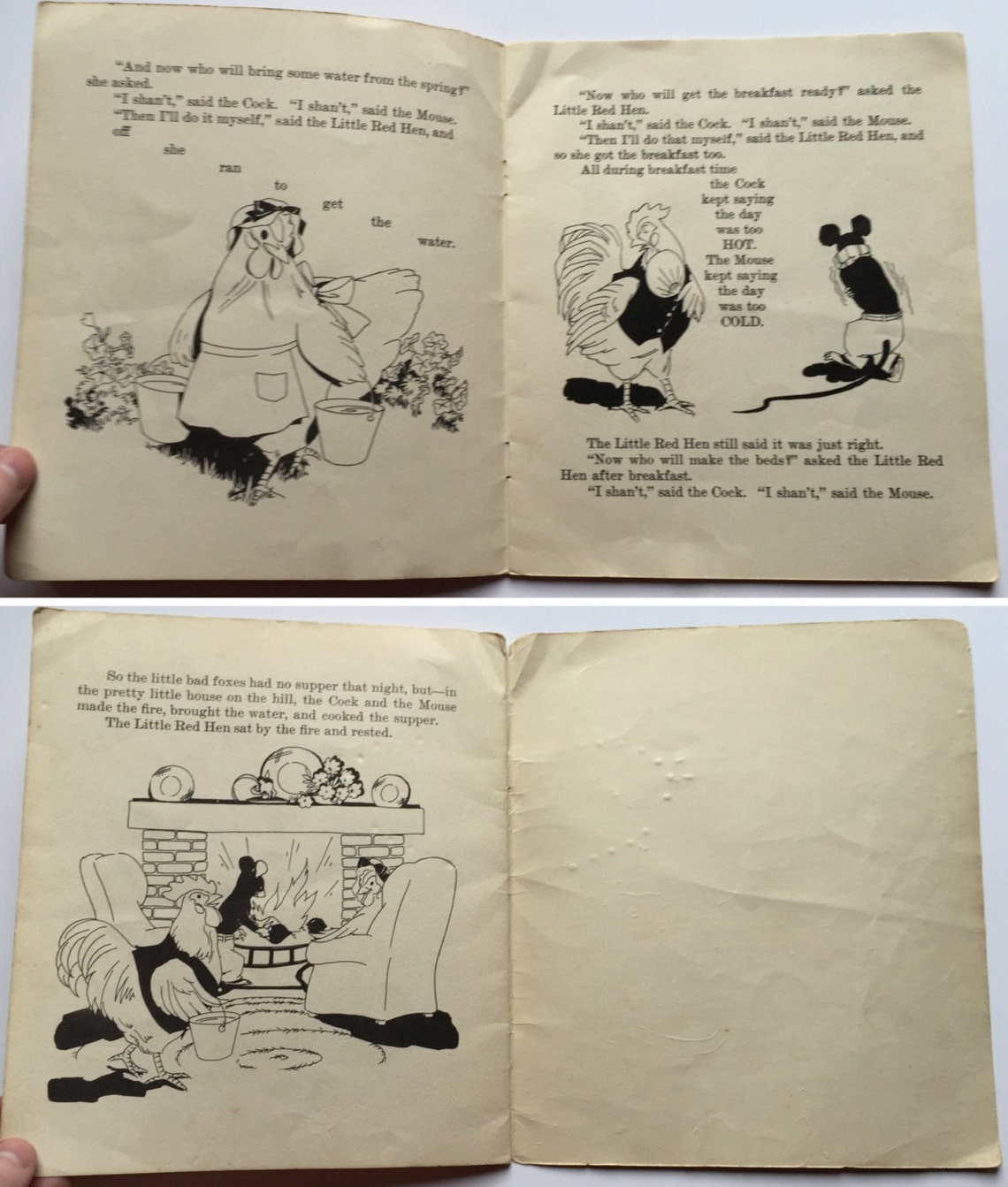 The Cock the Mouse and the Little Red Hen Vintage Picture - Etsy