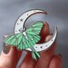 SECONDS SALE Moth Moon Enamel Pin, Luna Moth Pin Badge, Glitter Moon ...