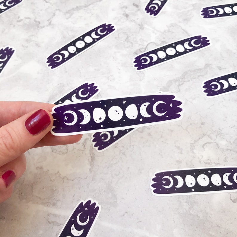 Moon Phases vinyl sticker Clear sticker glossy vinyl | Etsy