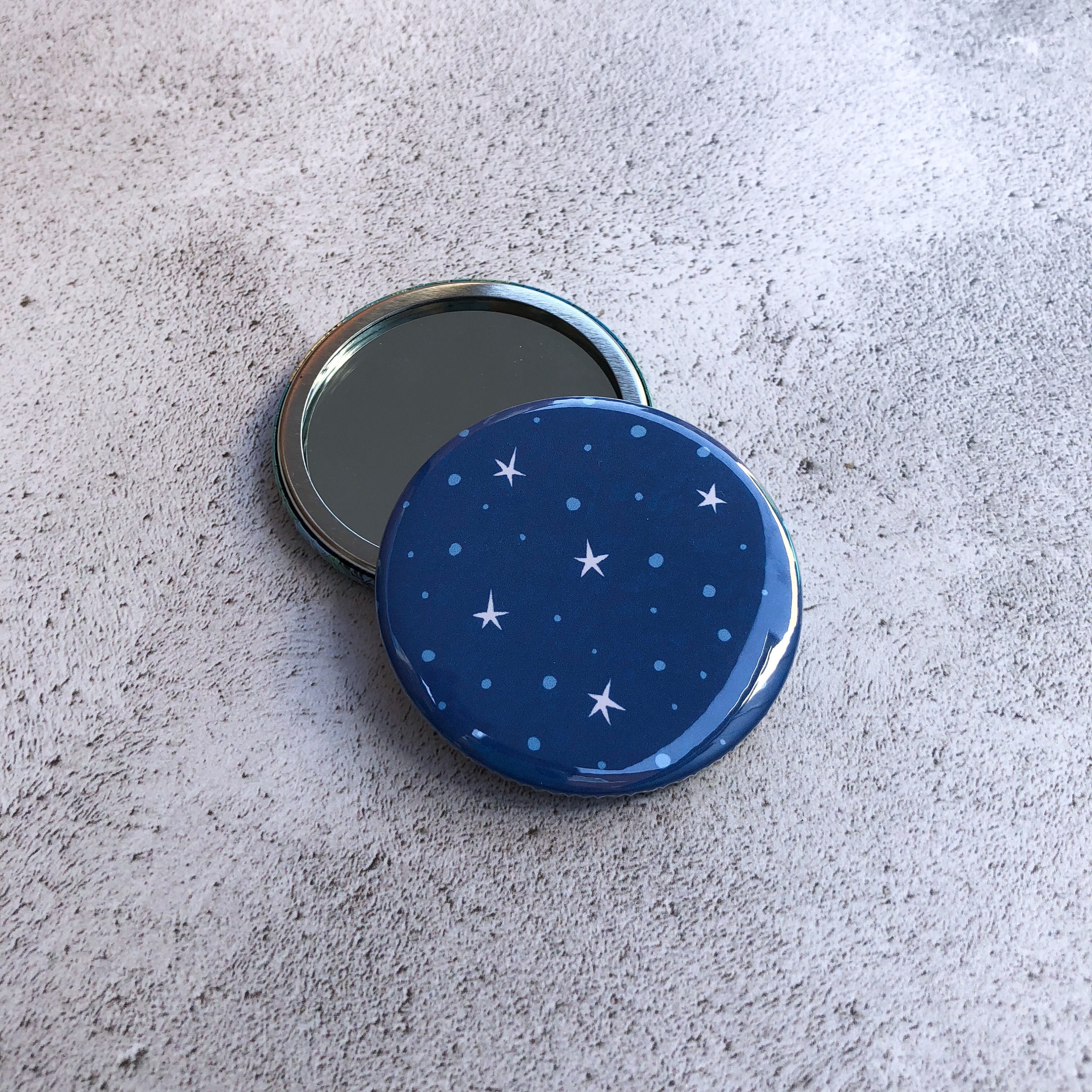 Stars Pocket Mirror Celestial Pocket Mirror Round Compact - Etsy
