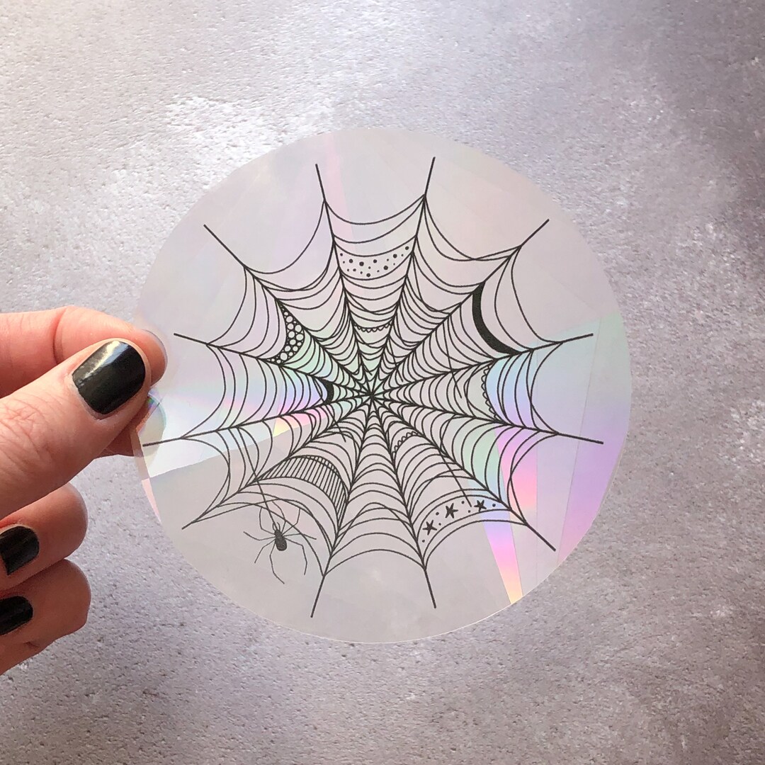 Spiderweb Window Decor, Halloween Suncatcher Sticker, Spiderweb ...