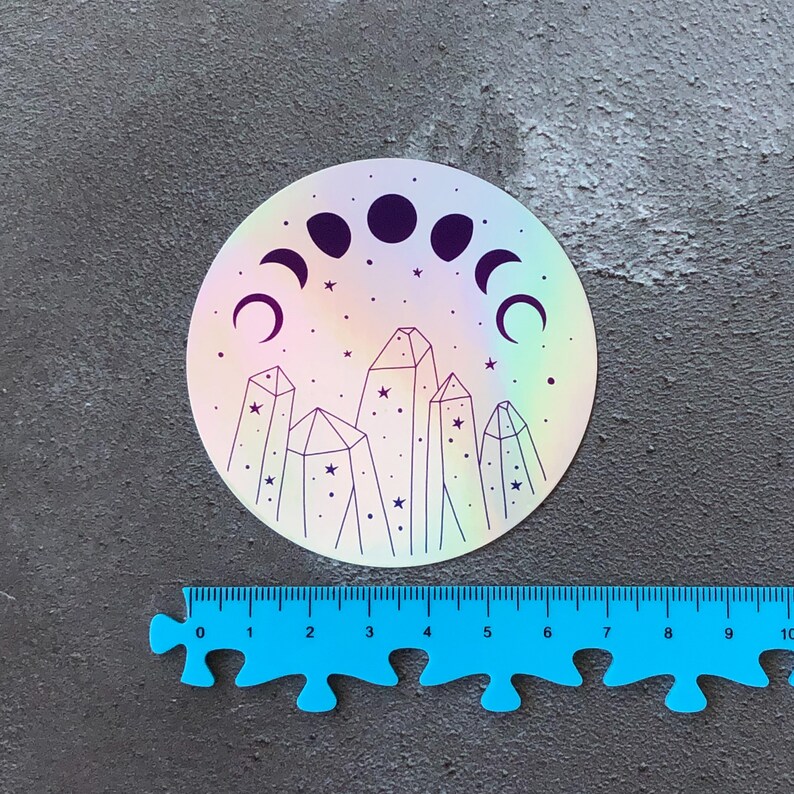 Holographic Crystals and Moons Vinyl Sticker Rainbow Crystal - Etsy