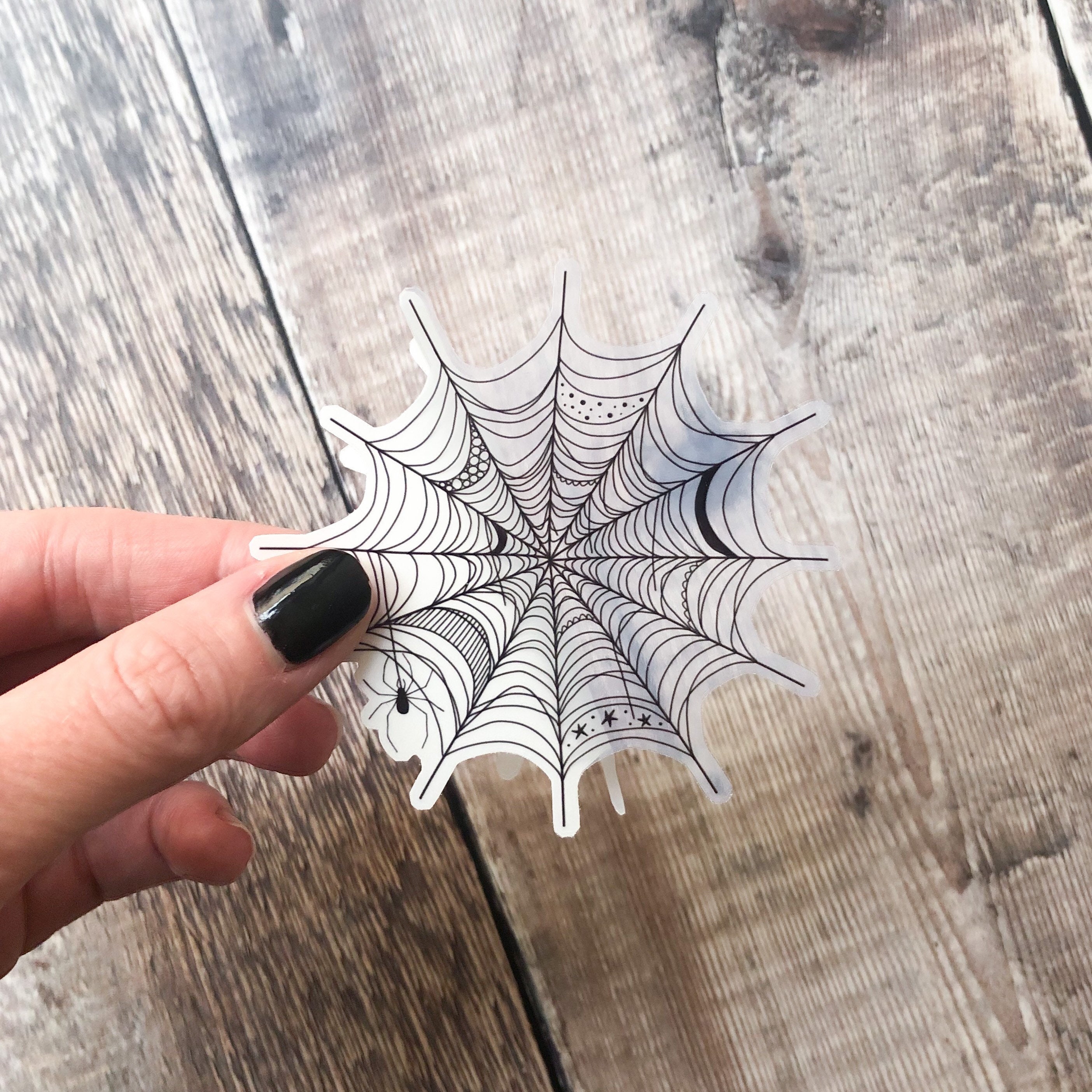 Clear Spider Web Sticker Cobweb Halloween Sticker | Etsy