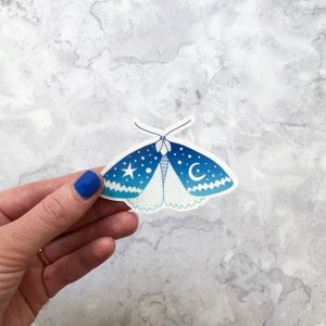 Holographic Moth Vinyl Sticker, Clear Laptop Sticker, Witchy Vinyl ...