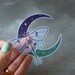 Holographic Luna Moth Moon Sticker, Moth Laptop Sticker, Holographic ...