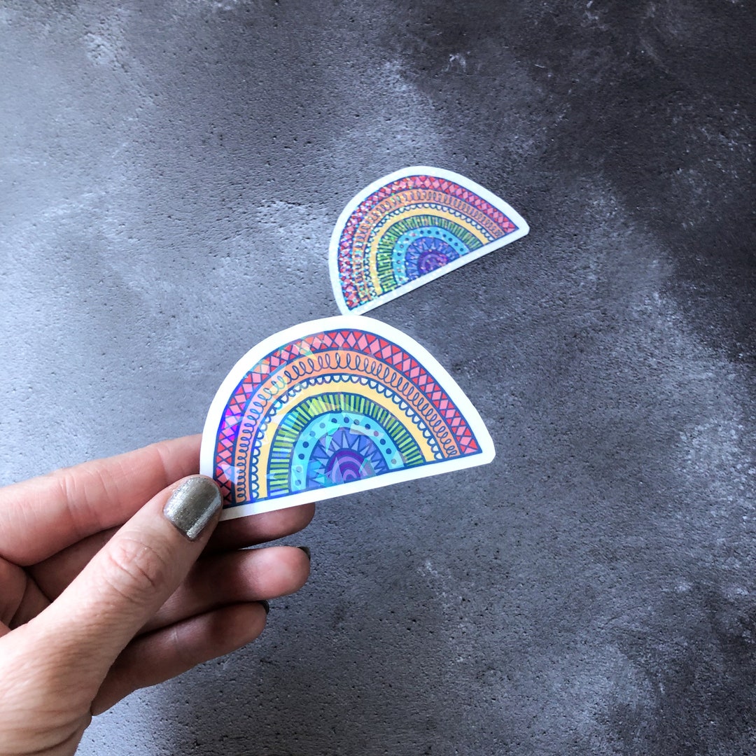 Rainbow Vinyl Sticker, Fun Rainbow Sticker, Glossy Vinyl Sticker ...