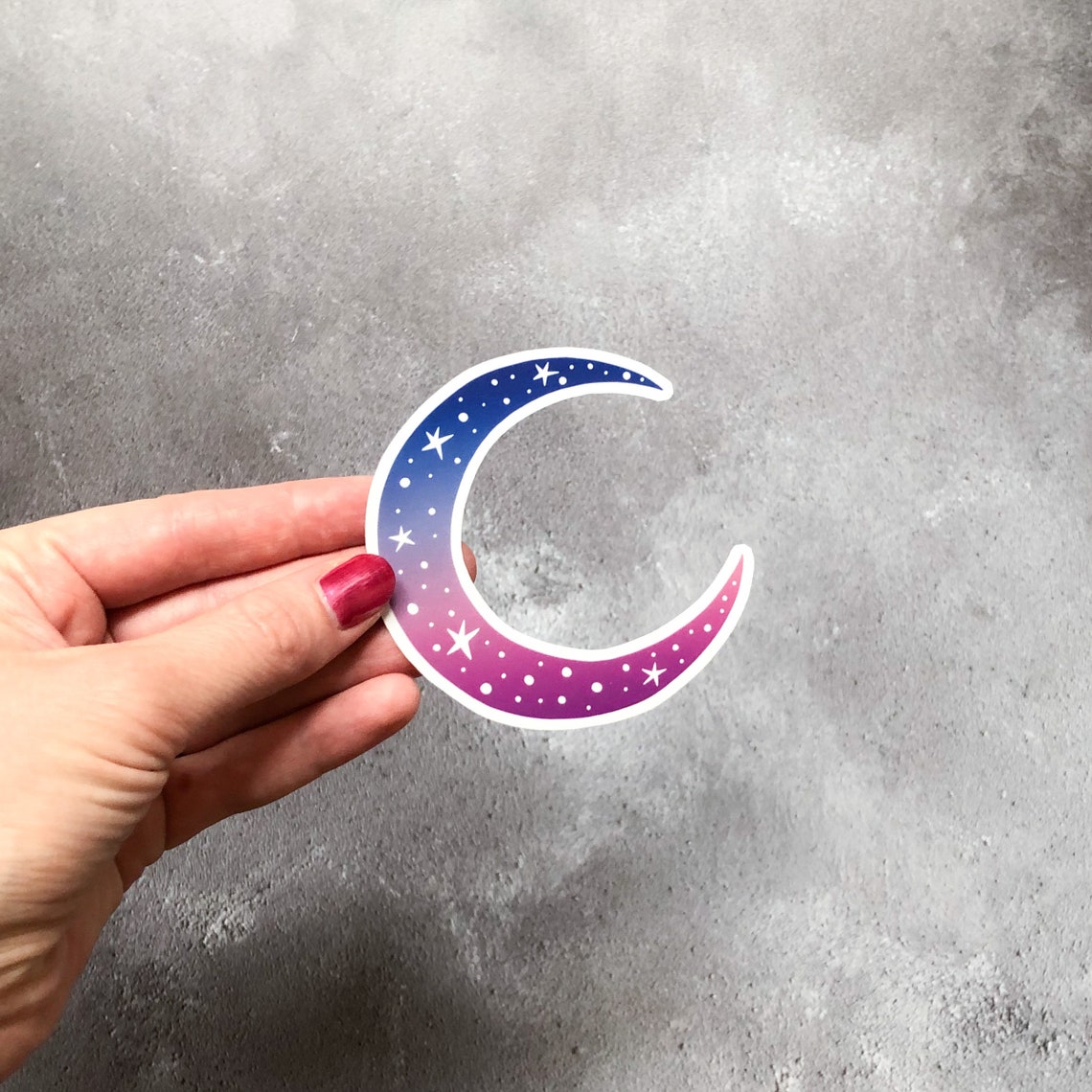 Celestial Moon Vinyl Sticker Crescent Moon Sticker Clear | Etsy