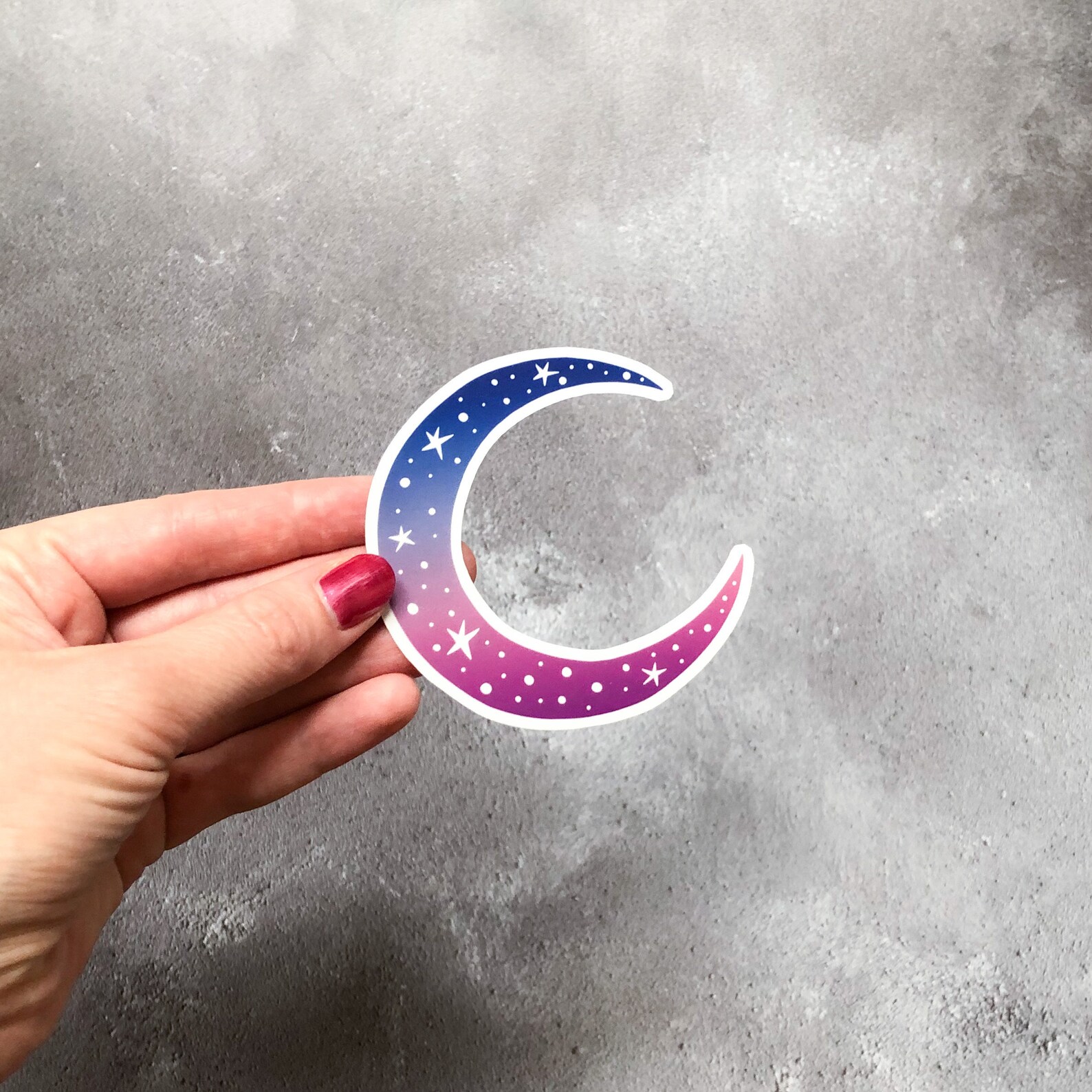 Celestial Moon Vinyl Sticker Crescent Moon Sticker Clear | Etsy
