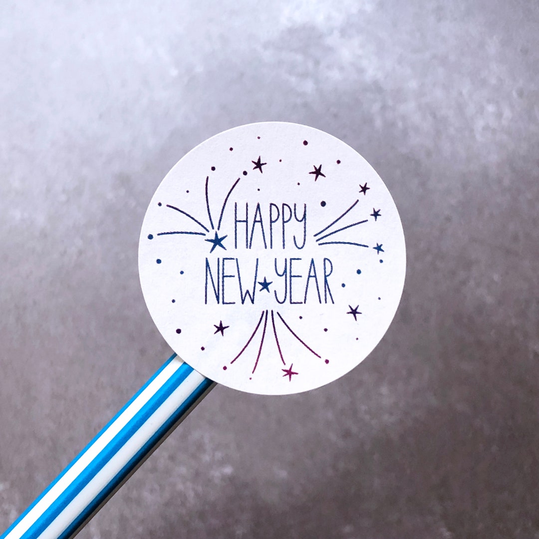 Happy New Year Stickers, New Year Celebration Sticker Sheet With 35 ...