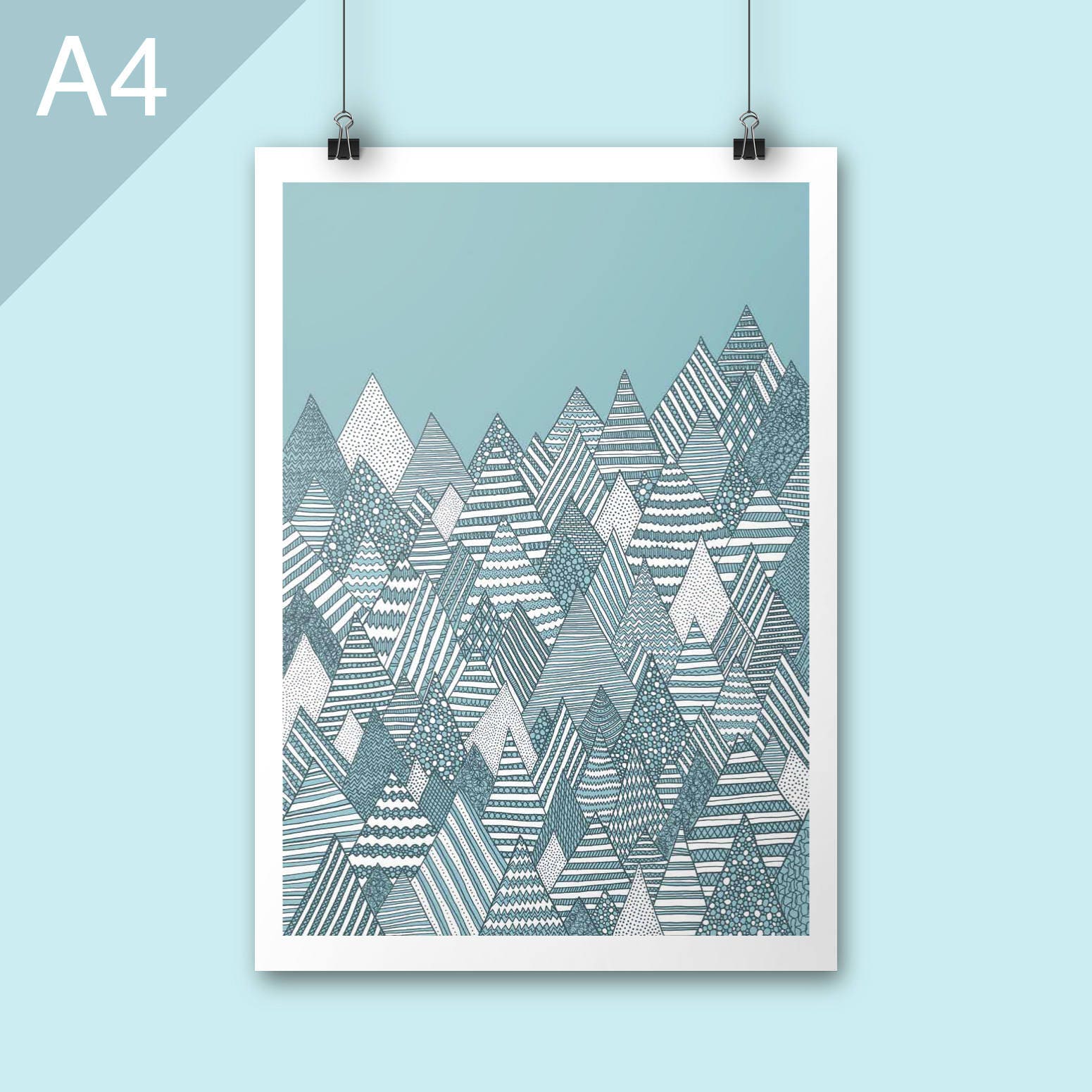 Winter Forest A4 illustration art print Nursery decor | Etsy