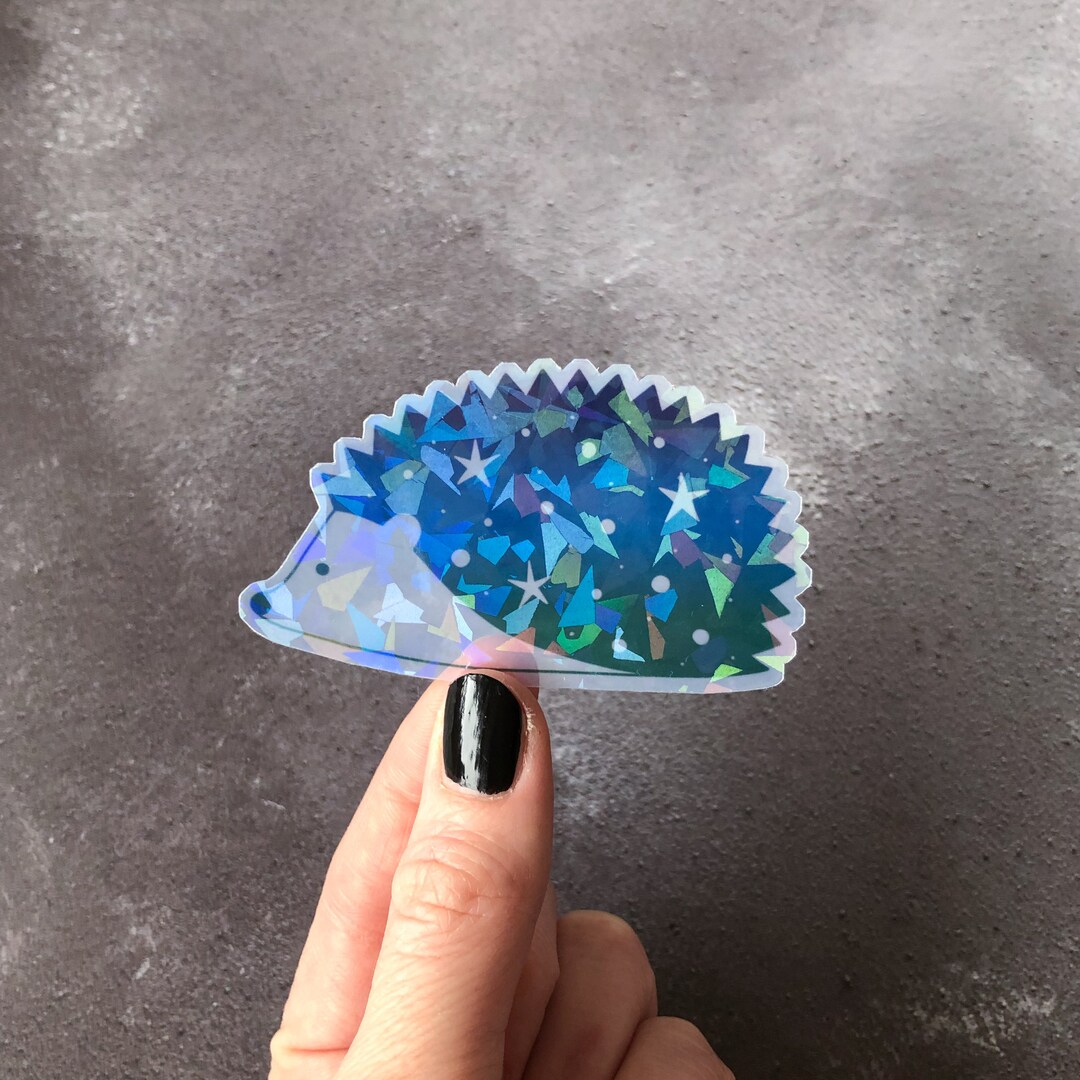 Holographic Celestial Hedgehog Vinyl Sticker, Translucent Sticker ...