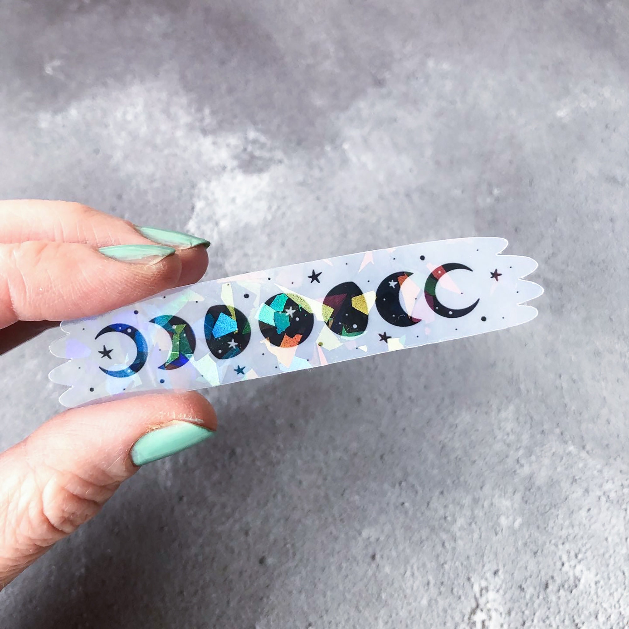 Laptop Holographic Moon Phases laptop sticker Clear glossy vinyl ...