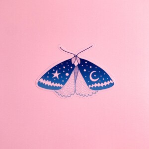Holographic Moth Vinyl Sticker, Clear Laptop Sticker, Witchy Vinyl ...