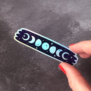 Moon Phases Vinyl Sticker, Clear Sticker, Glossy Vinyl Sticker, Ombre ...