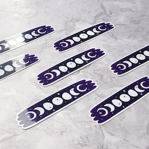 Moon Phases Vinyl Sticker, Clear Sticker, Glossy Vinyl Sticker, Ombre ...