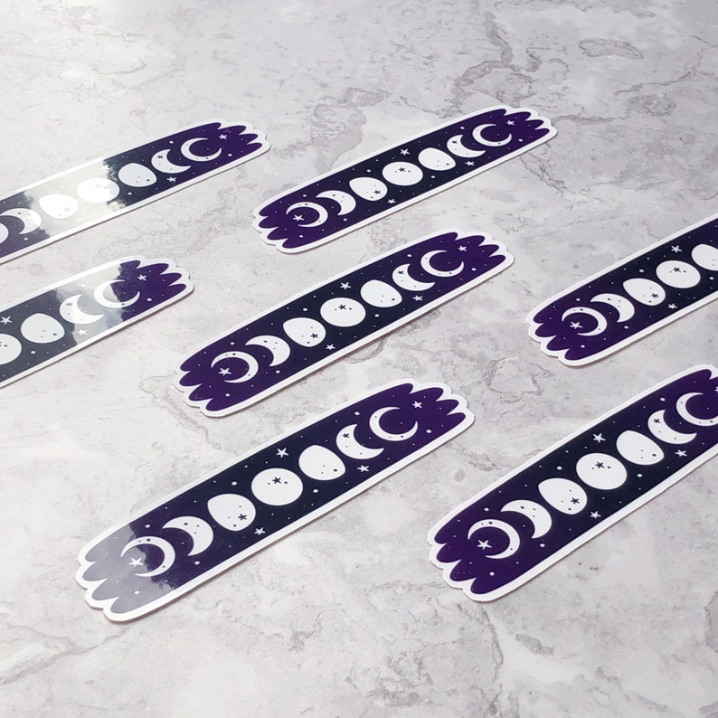 Moon Phases Vinyl Sticker Clear Sticker Glossy Vinyl - Etsy