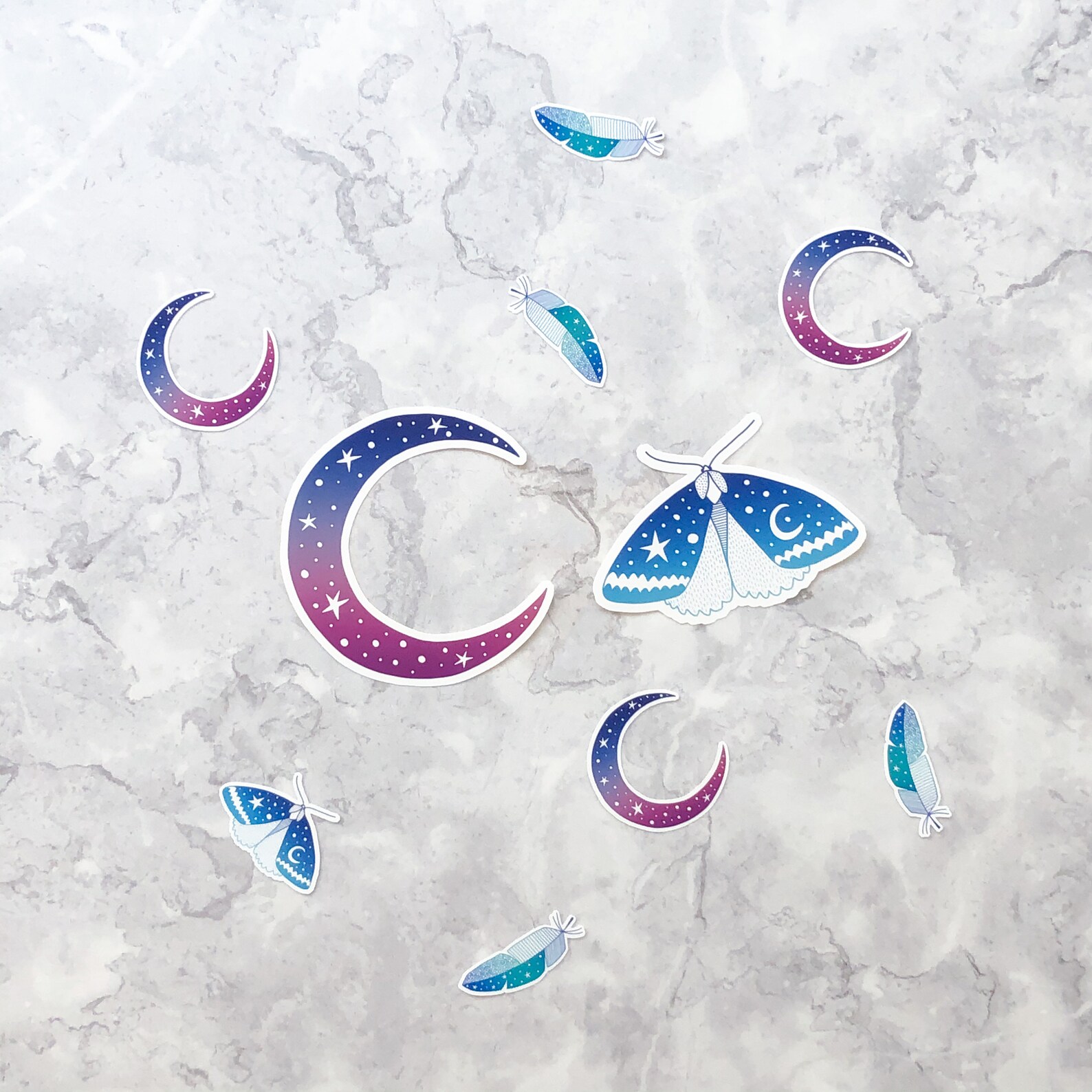 Celestial Moon Vinyl Sticker Crescent Moon Sticker Clear | Etsy