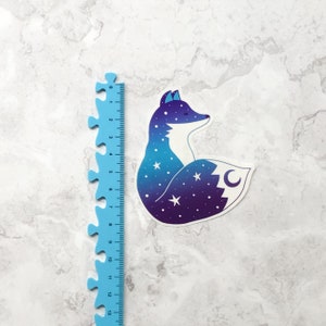 Cosmic Fox Vinyl Sticker, Space Fox Clear Sticker, Ombre Arctic Fox ...