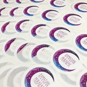 Ramadan Mubarak Stickers, Ramadan Sticker Sheet With 35 Round Stickers ...