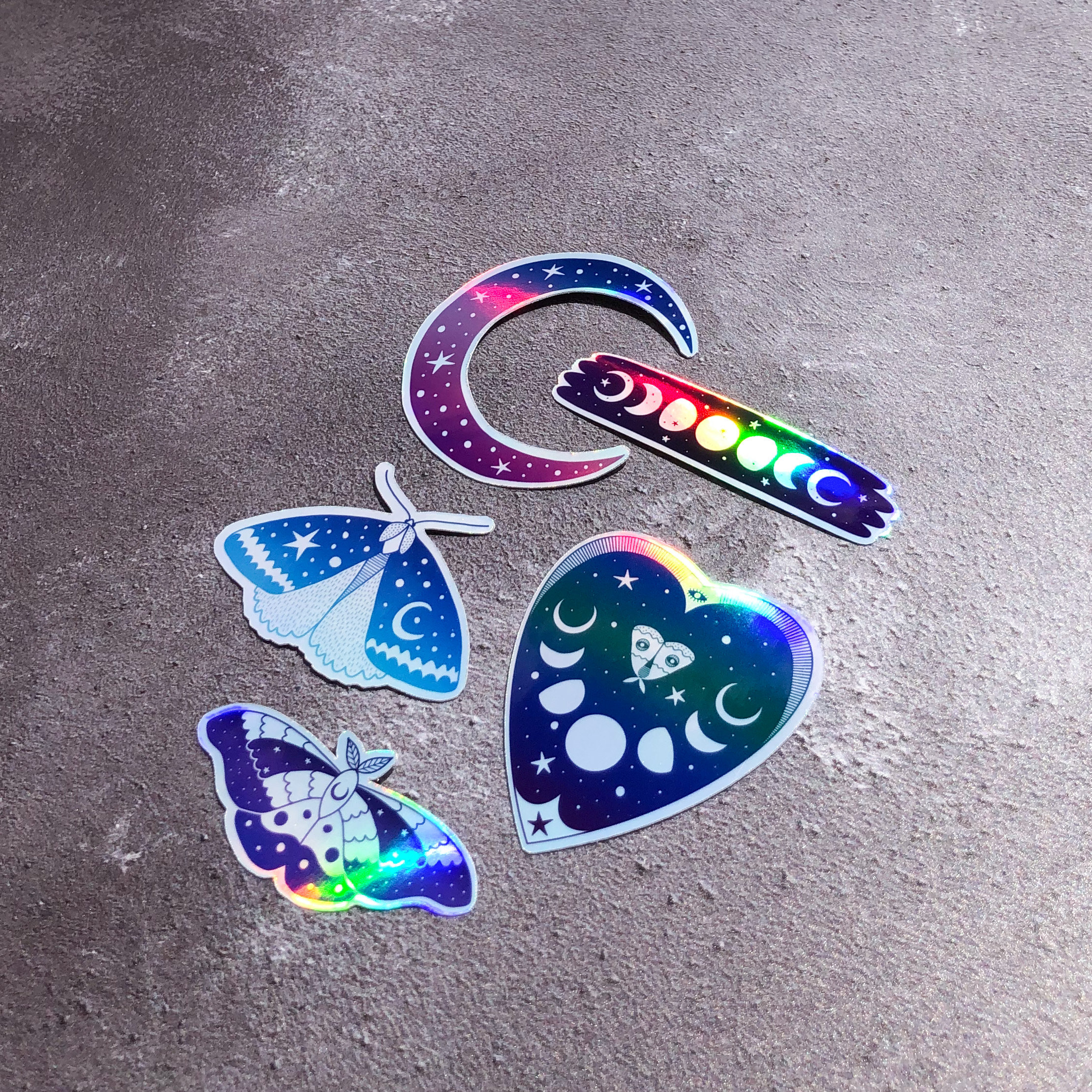 Set of 5 holographic laptop stickers small holographic vinyl | Etsy