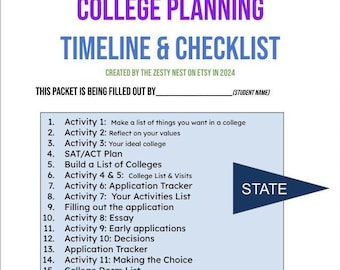 SENIOR YEAR Timeline and Checklist Worksheet - Etsy