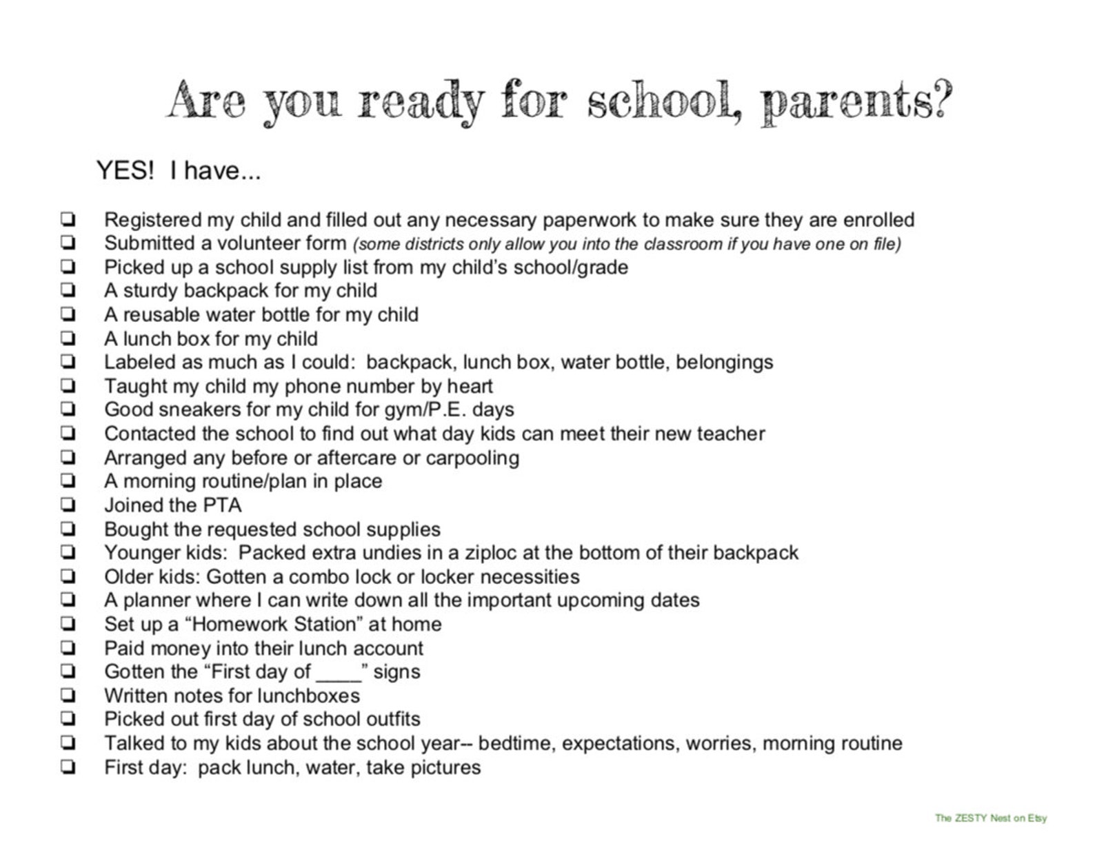 Back to School get Organized Packet - Etsy