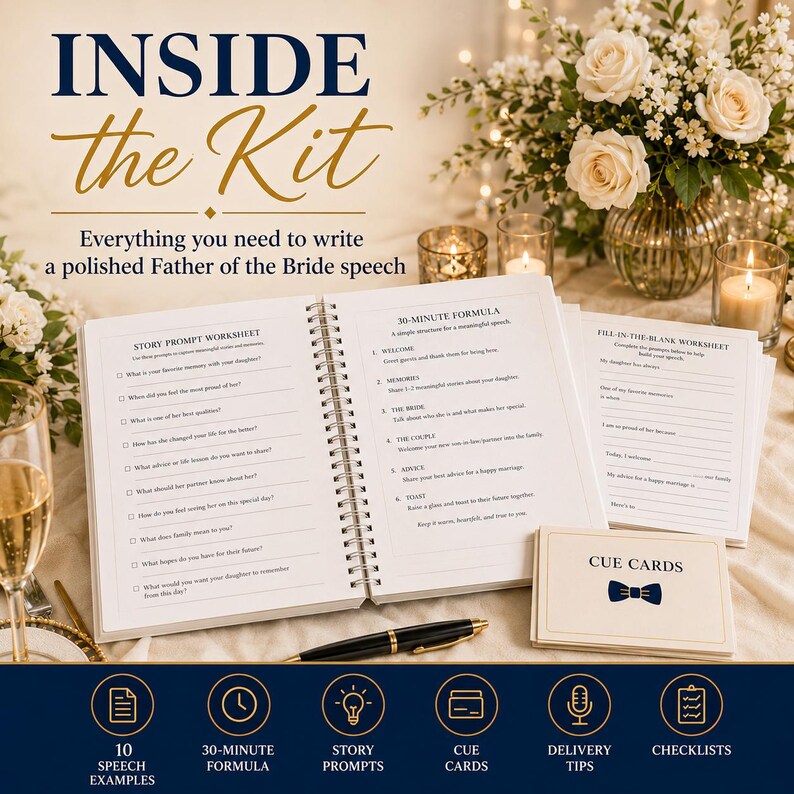 Father of the Bride Speech Rescue Kit, Wedding Toast Template, Editable ...